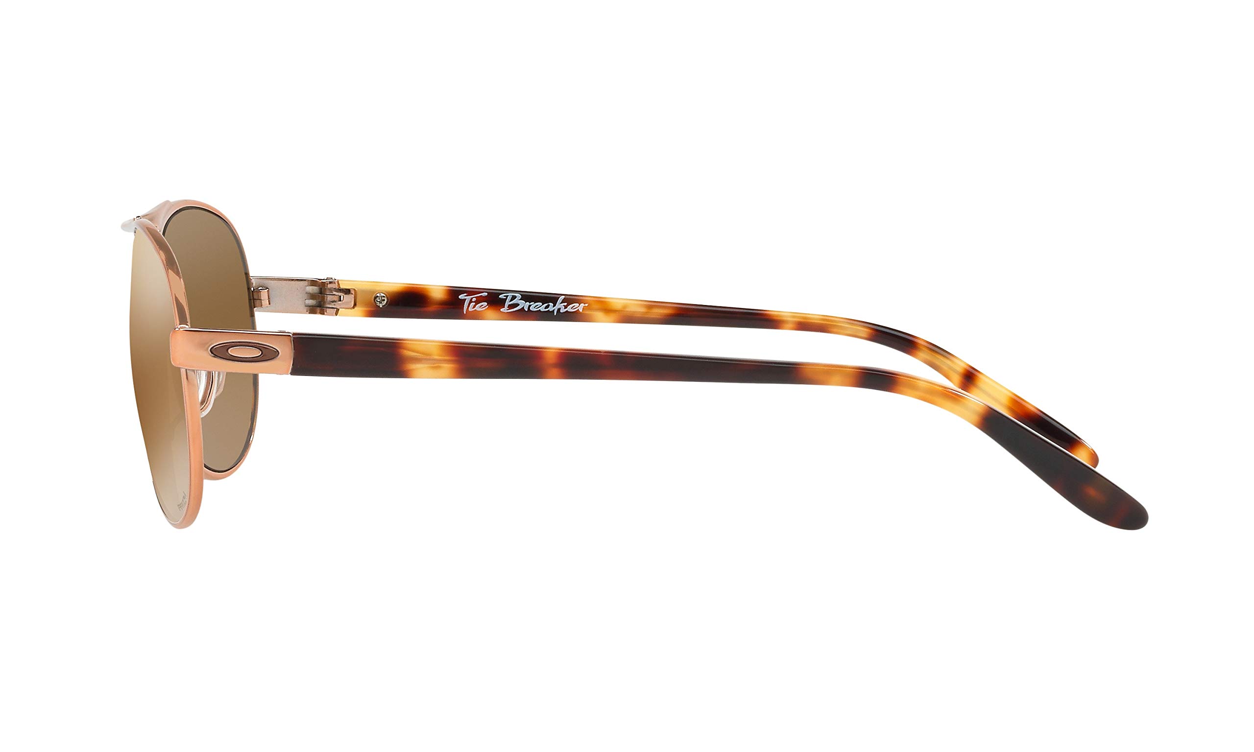 Oakley Women's OO4108 Tie Breaker Aviator Sunglasses, Rose Gold/Prizm Tungsten Polarized, 56 mm