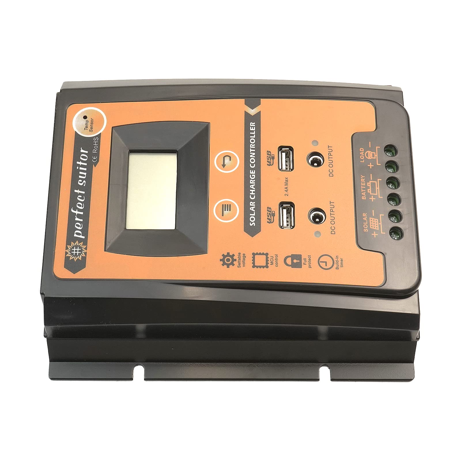MPPT Solar Charge Controller 12V/24V Solar Panel Battery Regulator Charge Controller Dual USB LCD Display Solar Power Battery Charger Controller 50A