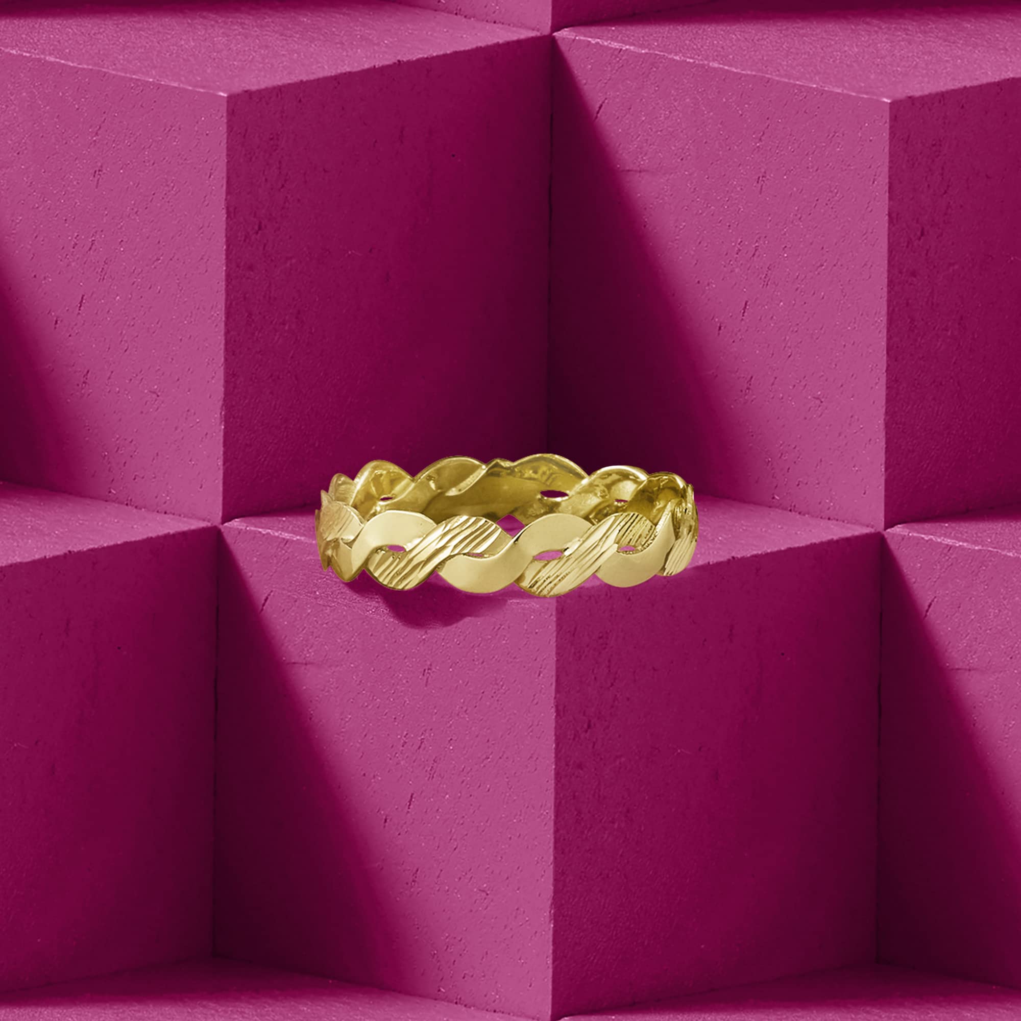 Ross-Simons Italian 14kt Yellow Gold Twisted Ring. Size 8