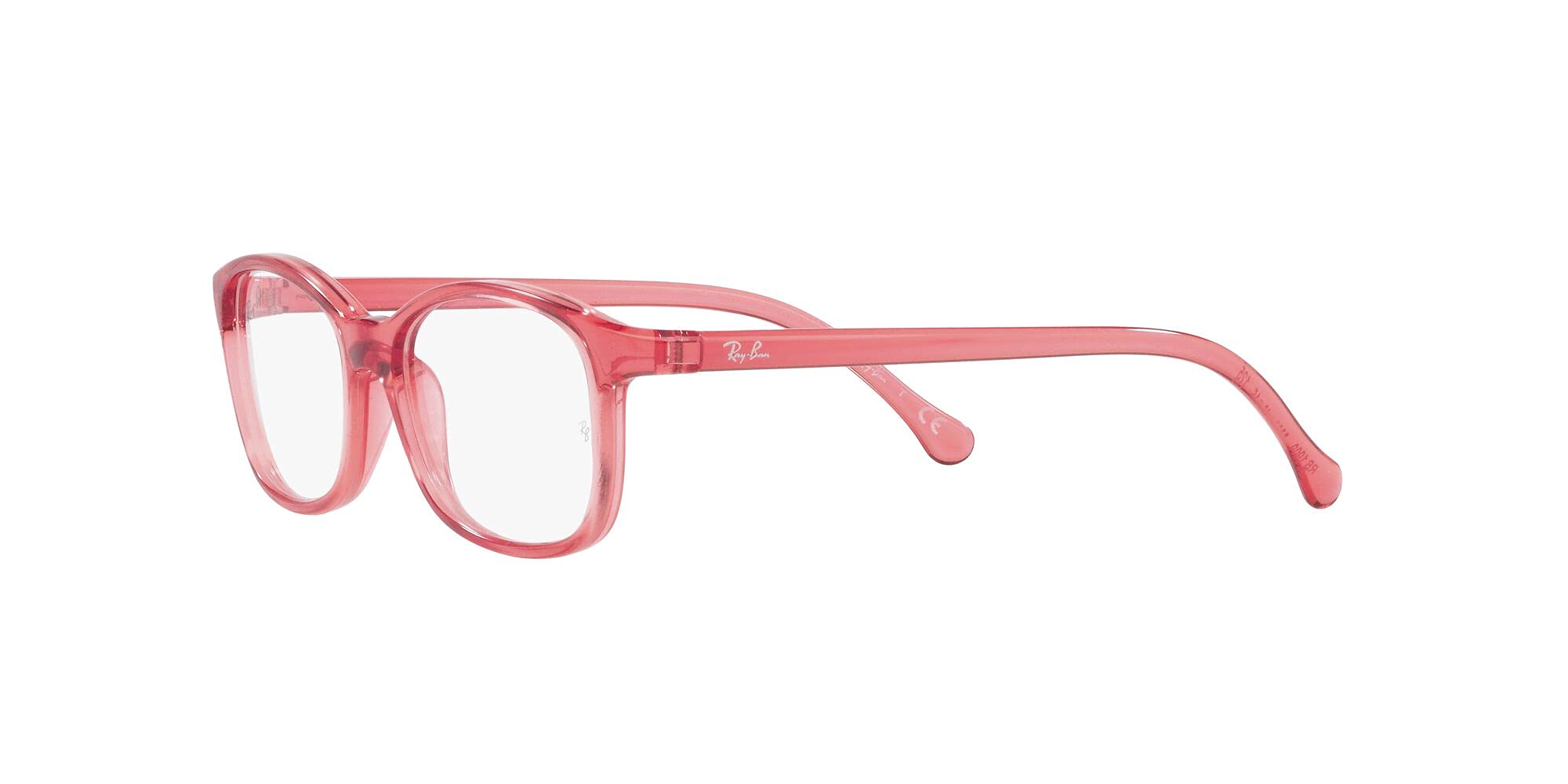 Ray-Ban Junior Kids' RY1902 Rectangular Prescription Eyewear Frames, Transparent Fuchsia/Demo Lens, 47 mm