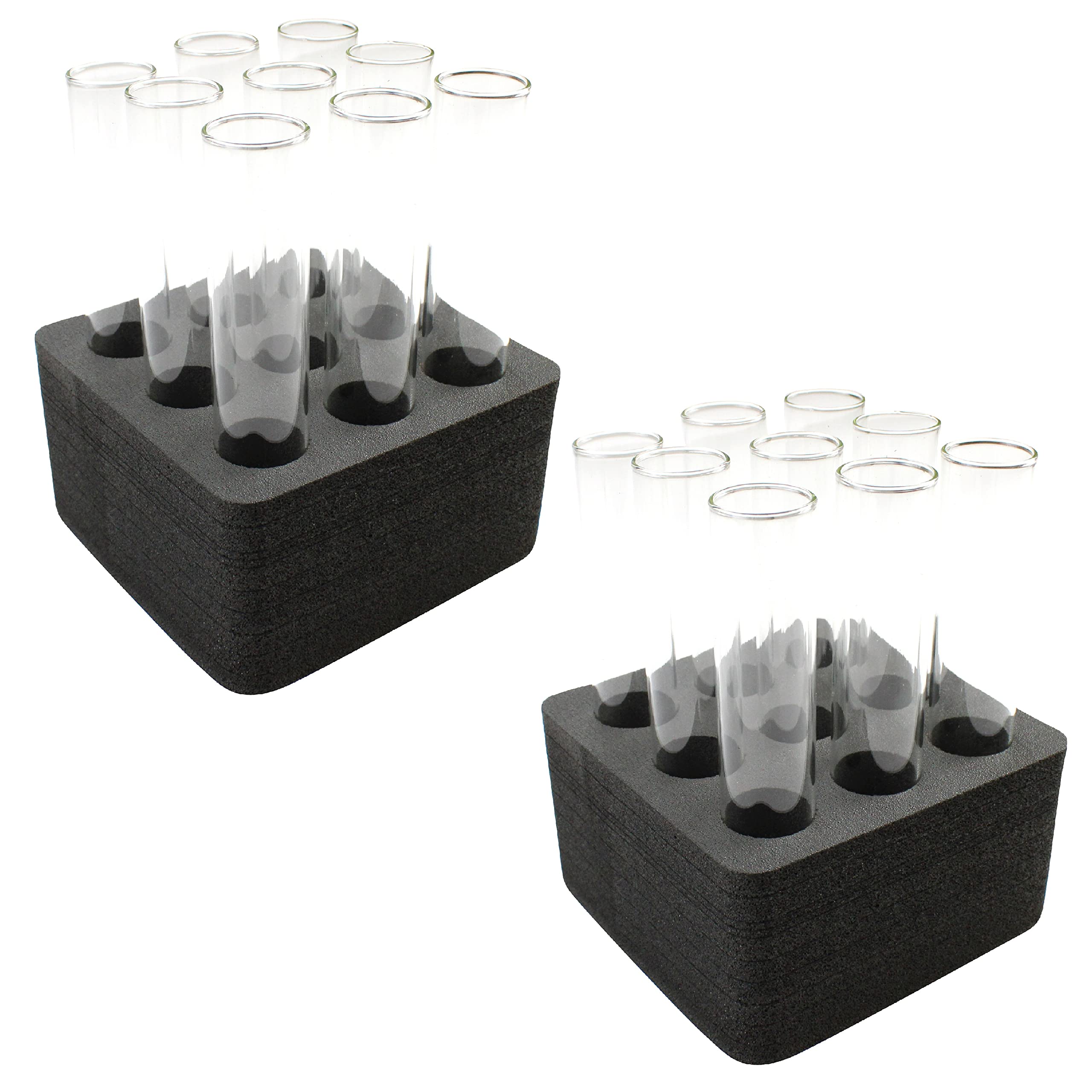 Polar Whale 2 Test Tube Freezer Racks Durable Black Foam Storage Holder Organizer Stand Transport Holds 9 Tubes Fits up to 30mm Diameter