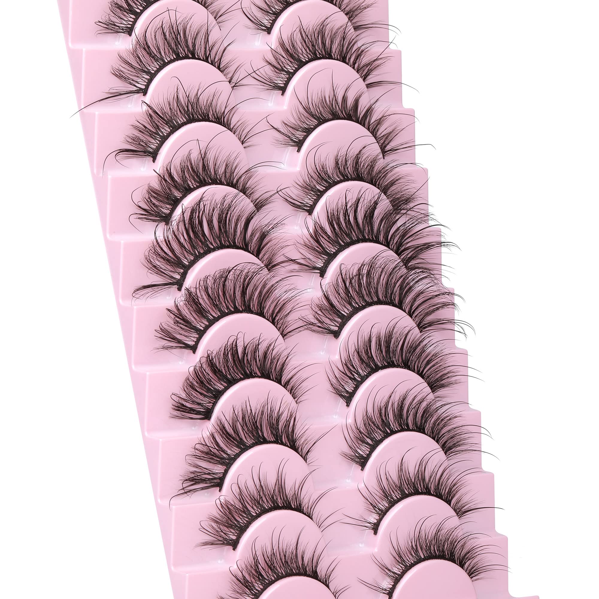 wiwoseo Eyelashes Fairy Fluffy Lashes Wispy Fairy Natural Lashes Peri Styles Natural Wispy Fluffy Eyelashes 3D Effect 16MM Fluffy False Eyelashes 5 Styles Mixed 10 Pairs Pack
