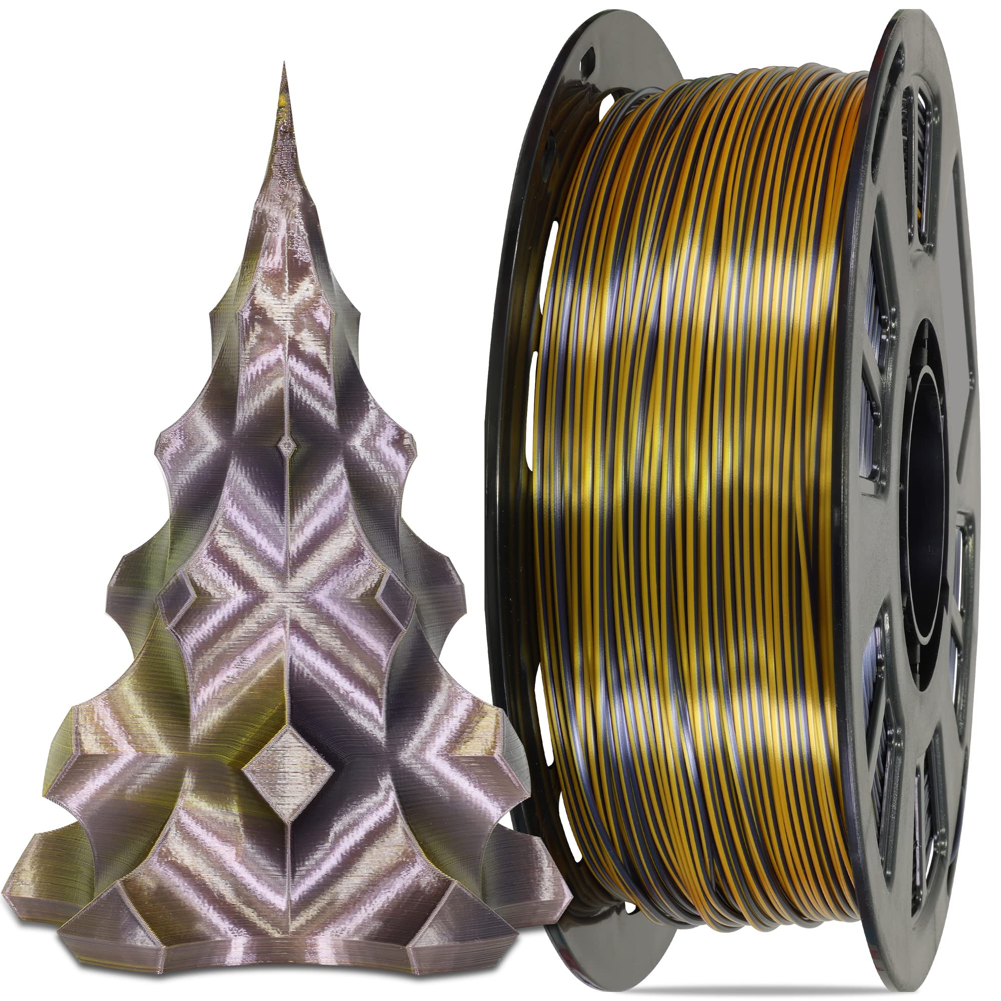 OEM MIKA3D 24 Colors 1.75mm Silk Shiny PLA Filament Bundle Pack, 24 Silk Shiny Luster Beautiful Bright Colors, Each Spool 0.25kg, 24 Spools Packed, Total 6Kg 3D Printer Filament
