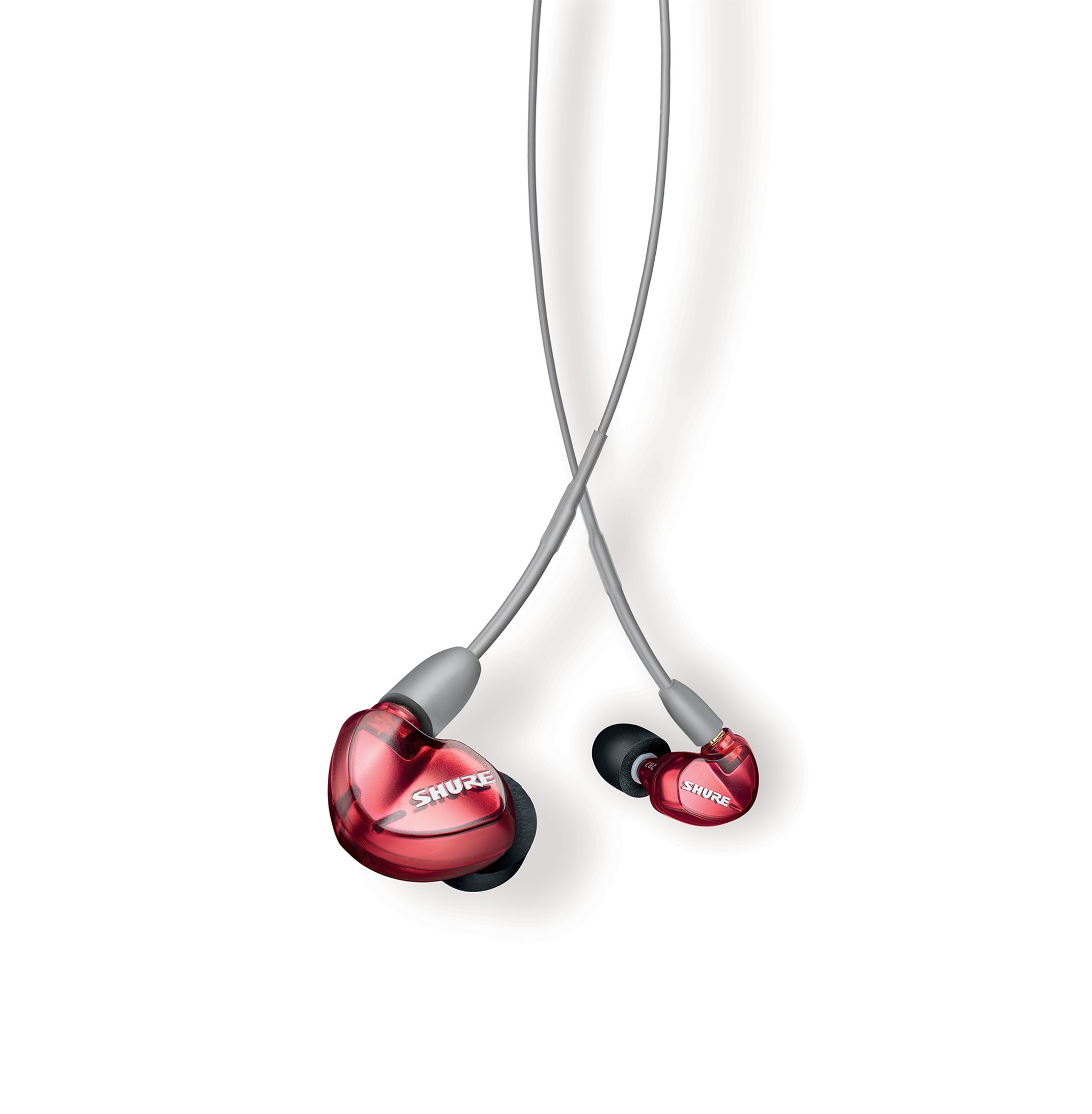 Shure SE535LTD In Ear Wireless Headphones, Red Detachable & Shure Universal Communication Cable For Detachable Se Sound Isolating Earphones, Black