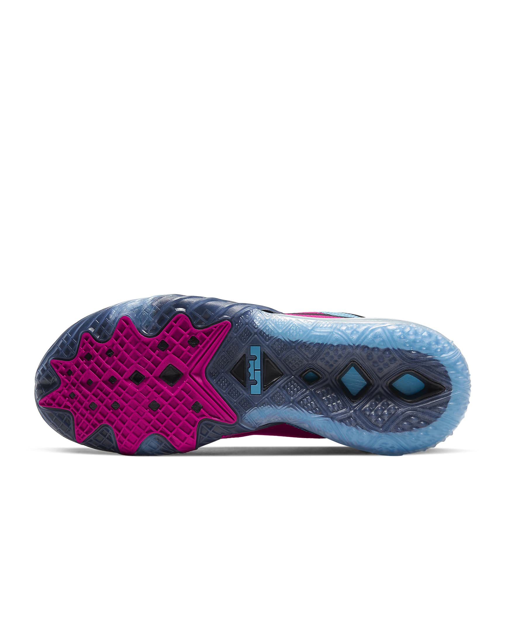 Nike Men's Lebron XVIII Low Neon Light Fireberry/Blk-Lt Blue Fury (CV7562 600) - 9.5