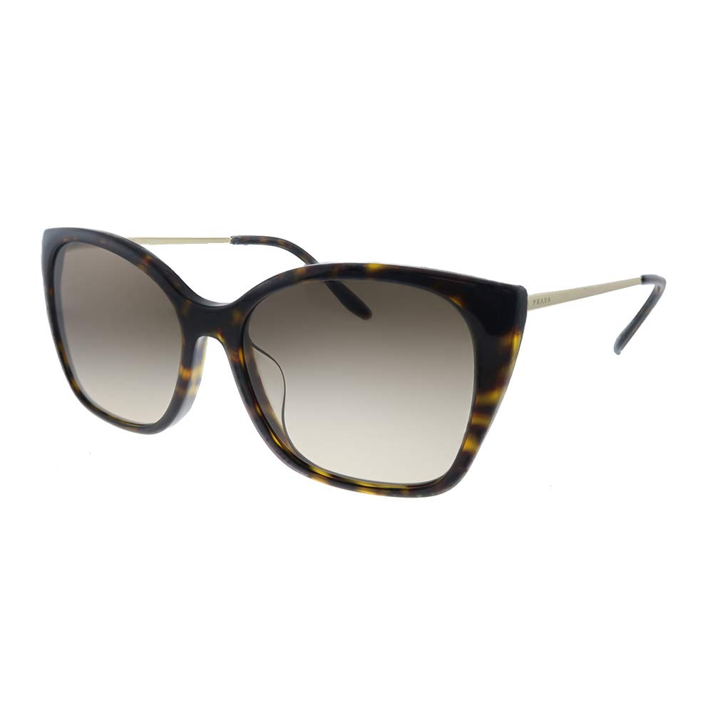 Prada PR 12XS 2AU3D0 Havana Plastic Cat-Eye Sunglasses Brown Gradient Lens