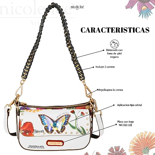 Nicole Lee Butter Flower White 2 Piece Crossbody