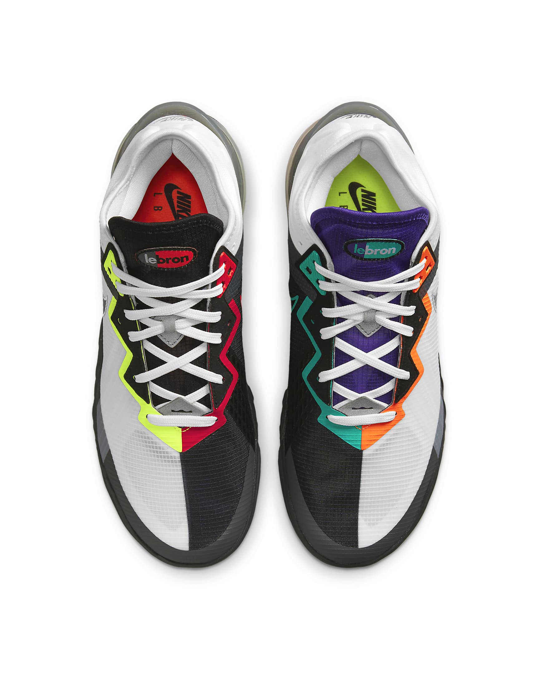 Nike Men's Lebron XVIII Low Greedy White/Black-Iron Grey-Volt (CV7562 100) - 8.5