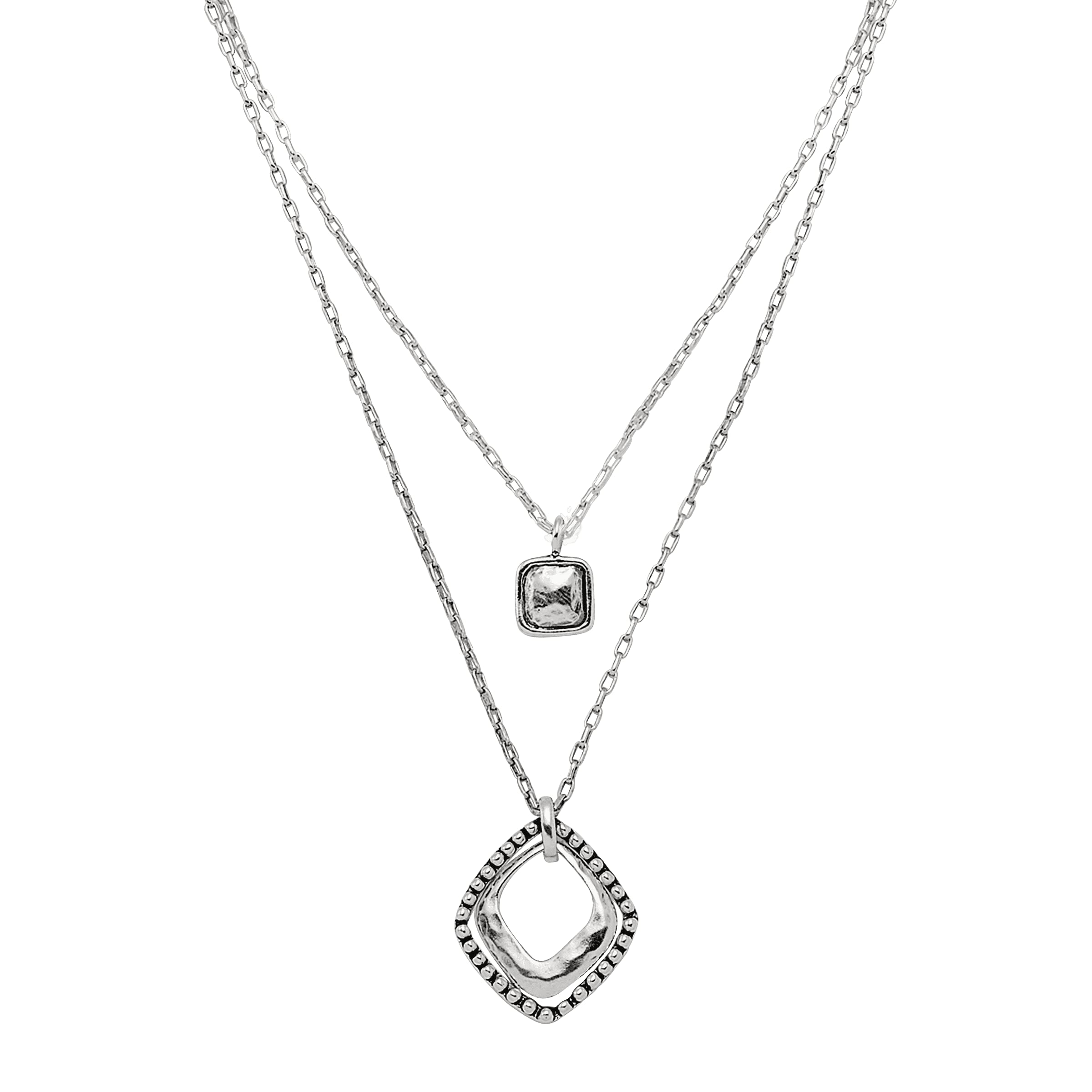 Silpada 'Studded Layers' Pendant Necklace in Sterling Silver, 18" + 2"