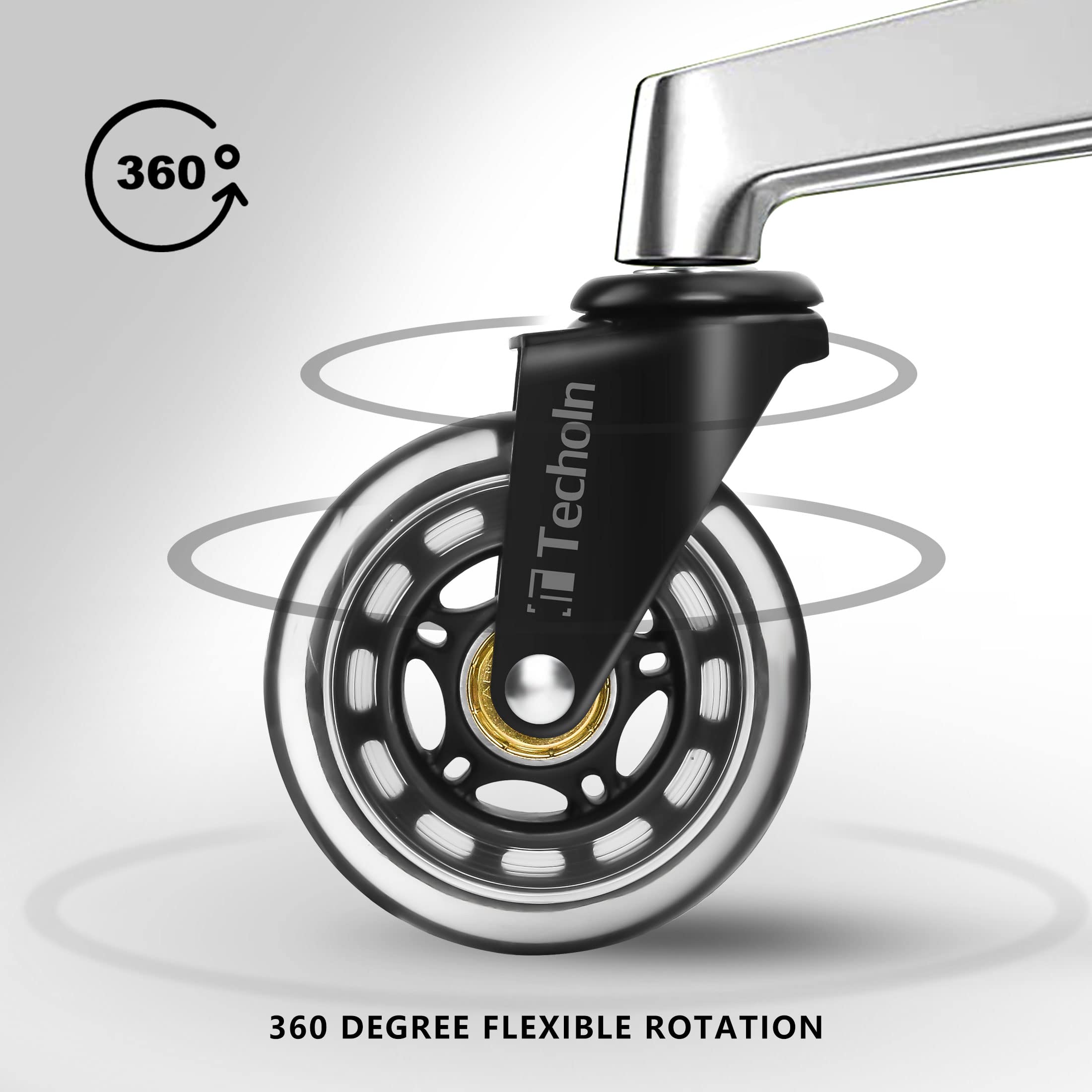 Office Chair Wheels, Techoln Set of 5 Heavy Duty Computer Chair Caster Wheels for Office Chairs Replacement
