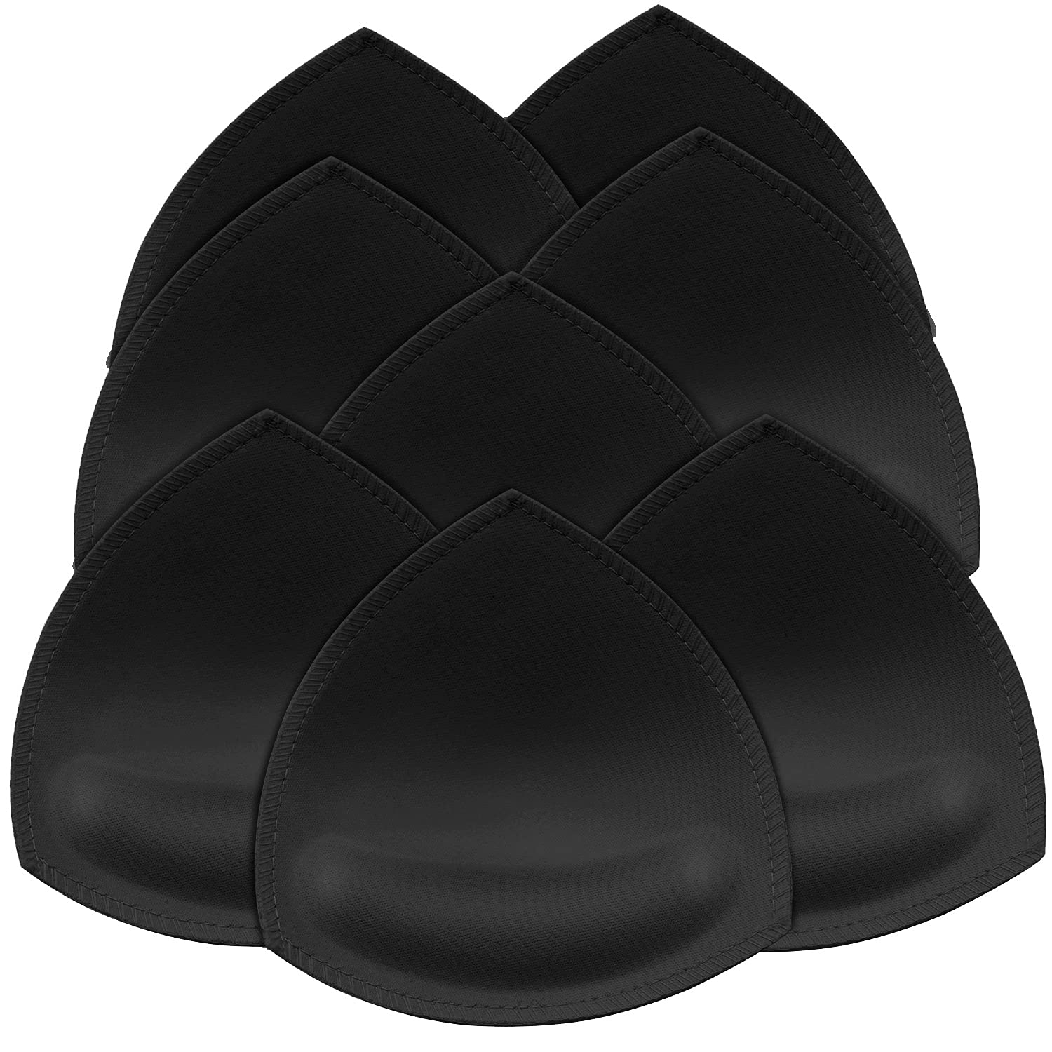 OXYSAIKO Bra Pads Inserts 4 Pairs, Women's Breathable Comfy Replacement Removable Sport Bra Push Up Pads Suitable for A Cup and B Cup(Black)