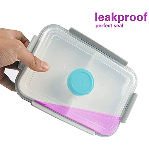 shopwithgreen 3 Pack Salad Food Storage Container To Go, 47 oz Bento Box with Removable Tray & Dressing Pots, for Lunch Salad Snacks Fruit, Food Prep Storage Containers with Lids