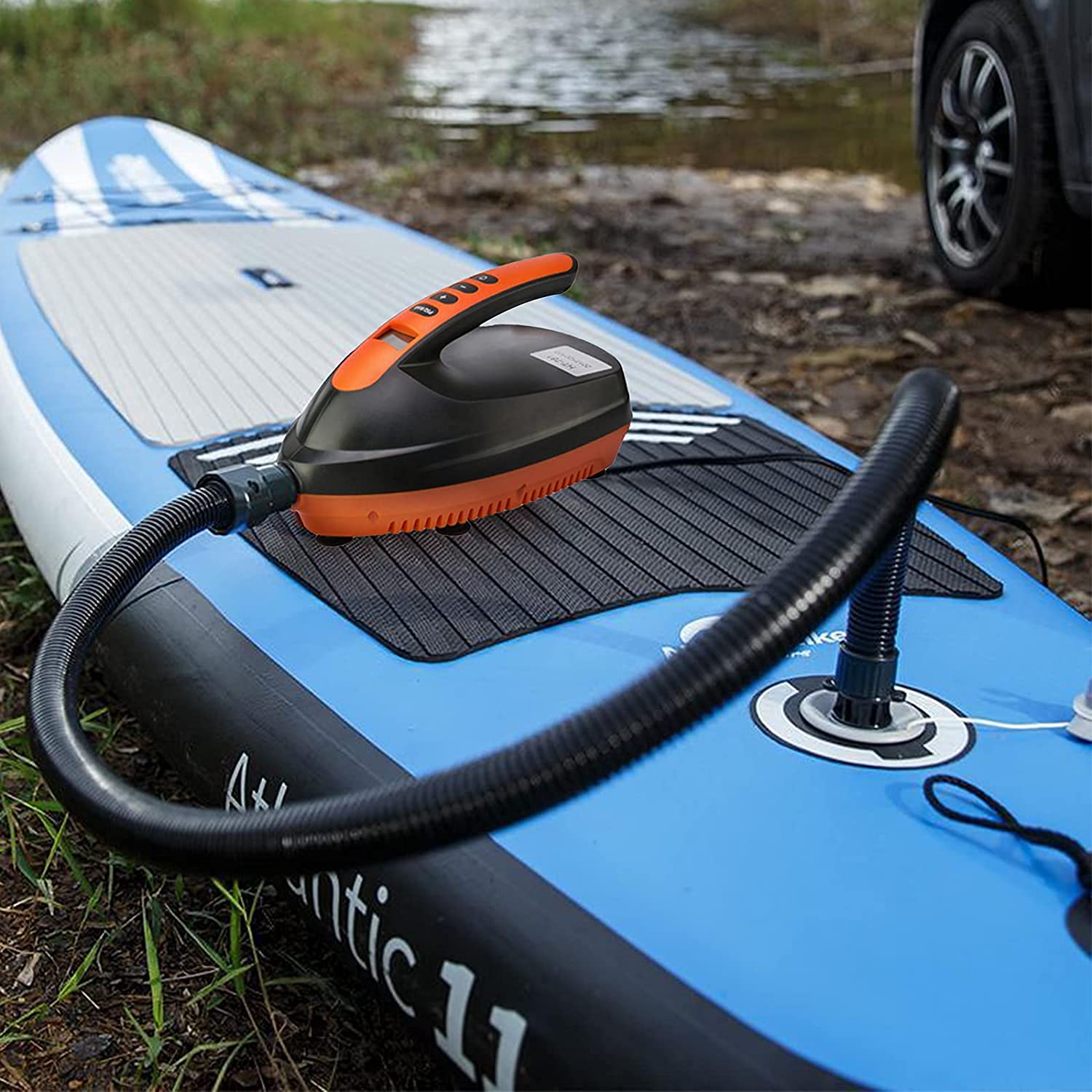 SUP Air Pump, 16 PSI High Pressure Paddle Board Pump 12V DC SUP inflator Quick Air Inflator, Electric Inflatable Stand Up Paddle Board Pump Portable for Inflatable SUP Inflation & Deflation