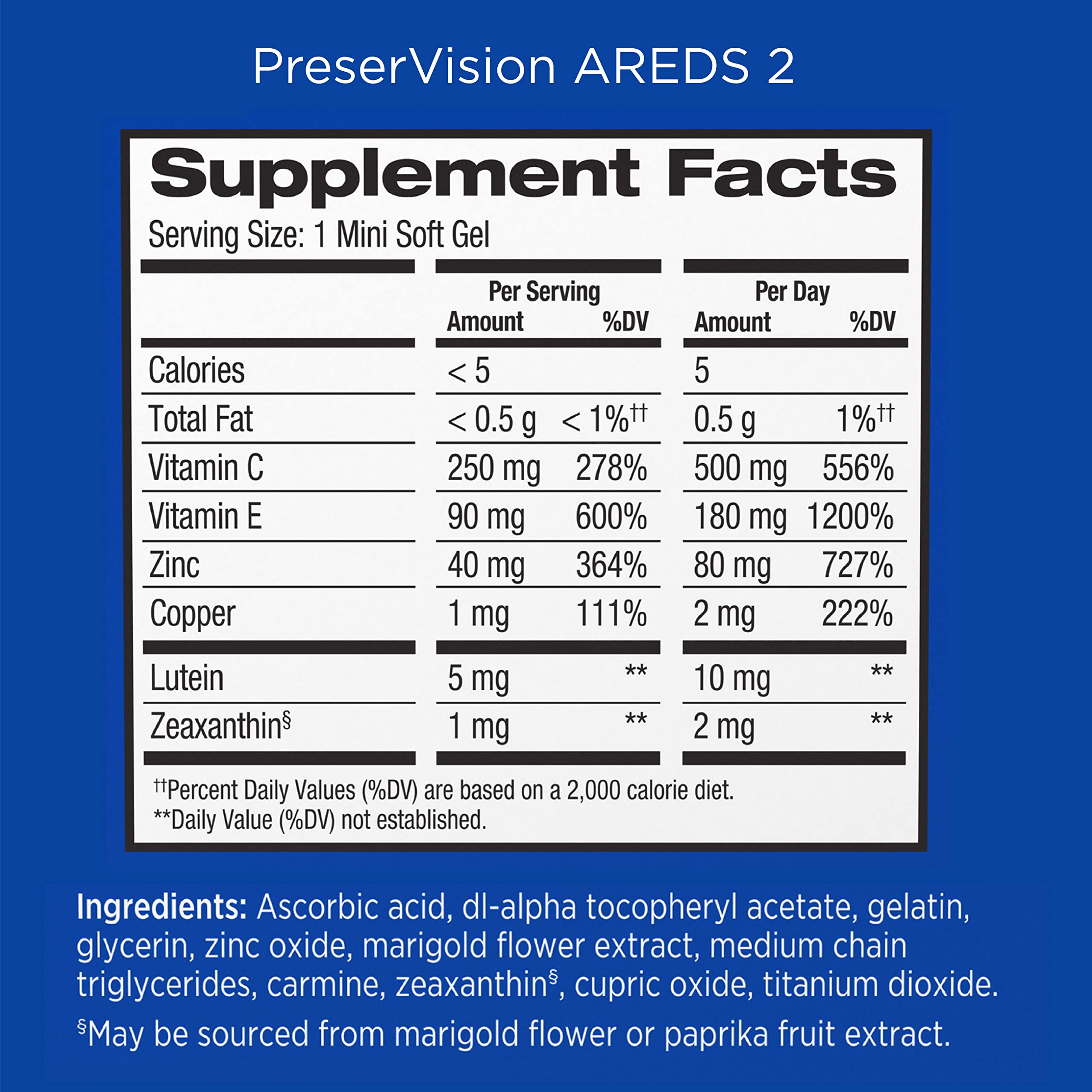 PreserVision AREDS 2 Eye Vitamin & Mineral Supplement, Contains Lutein, Vitamin C, Zeaxanthin, Zinc, Copper & Vitamin E, 60 Chewable (Packaging May Vary)