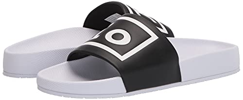 POLO RALPH LAUREN Men's Slide Sandal, Black/White, 11