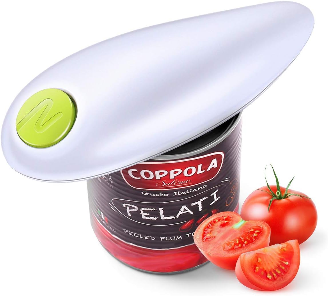 One-Touch Electric Can Opener, Smooth Edge Food-Safe Automatic Can Opener Electric Kitchen Fits Almost All Size Cans, Hands Free Battery Can Openers Prime for Seniors with Arthritis