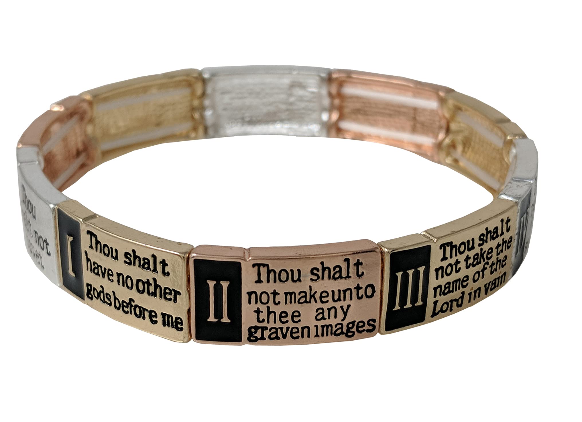 The Quiet Witness 4030192 10 Commandments Stretch Bracelet Christian Scripture Religious Thou Shalt Not Exodus 20 1-17