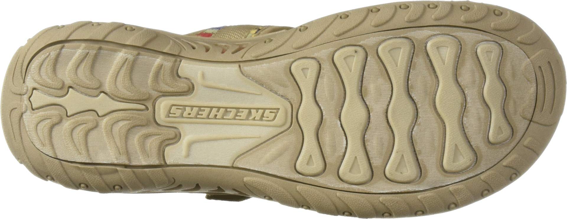 Skechers womens Reggae - Mad Swag Toe Thong Woven Sandal, Dark Natural, 8 US