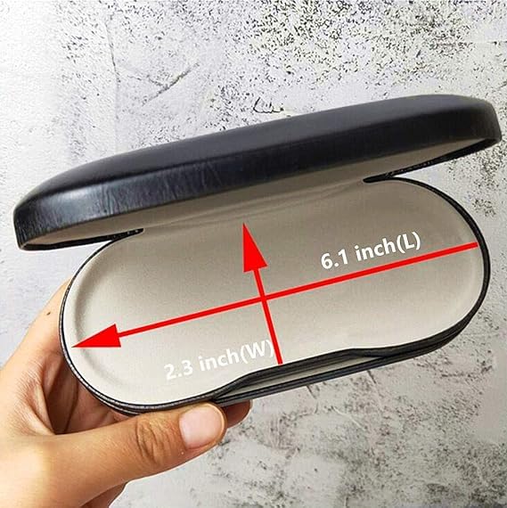 UD 【2-in-1】 Double Glasses Case Hard Shell for Women and Men,Dual Eyeglasses Holder Protective for Two Pairs of Glasses,Black Color, Medium