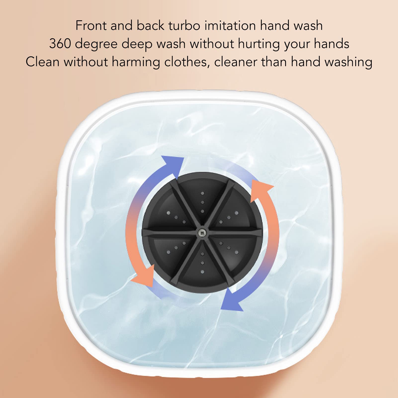 Portable Washing Machine, Forward and Reverse Rotation Mini Underwear Washer Compact Small Laundry for Apartment Dorm Home