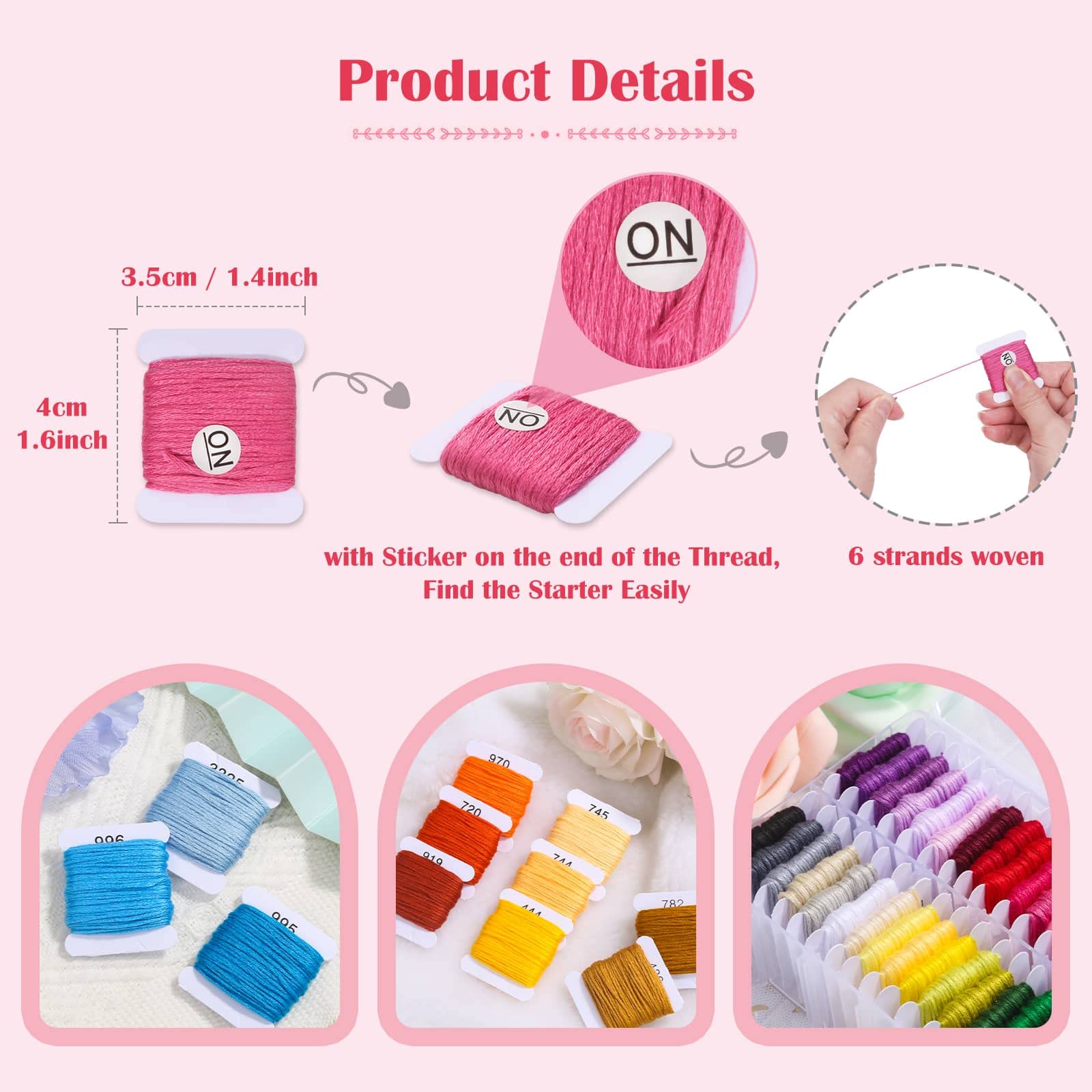 PAXCOO 488Pcs String Bracelet Making Kit, Friendship Bracelet String Kit with 50 Skeins Embroidery Floss Cross Stitch Thread, 400Pcs Friendship Bracelet Beads, 37Pcs Embroidery Tools