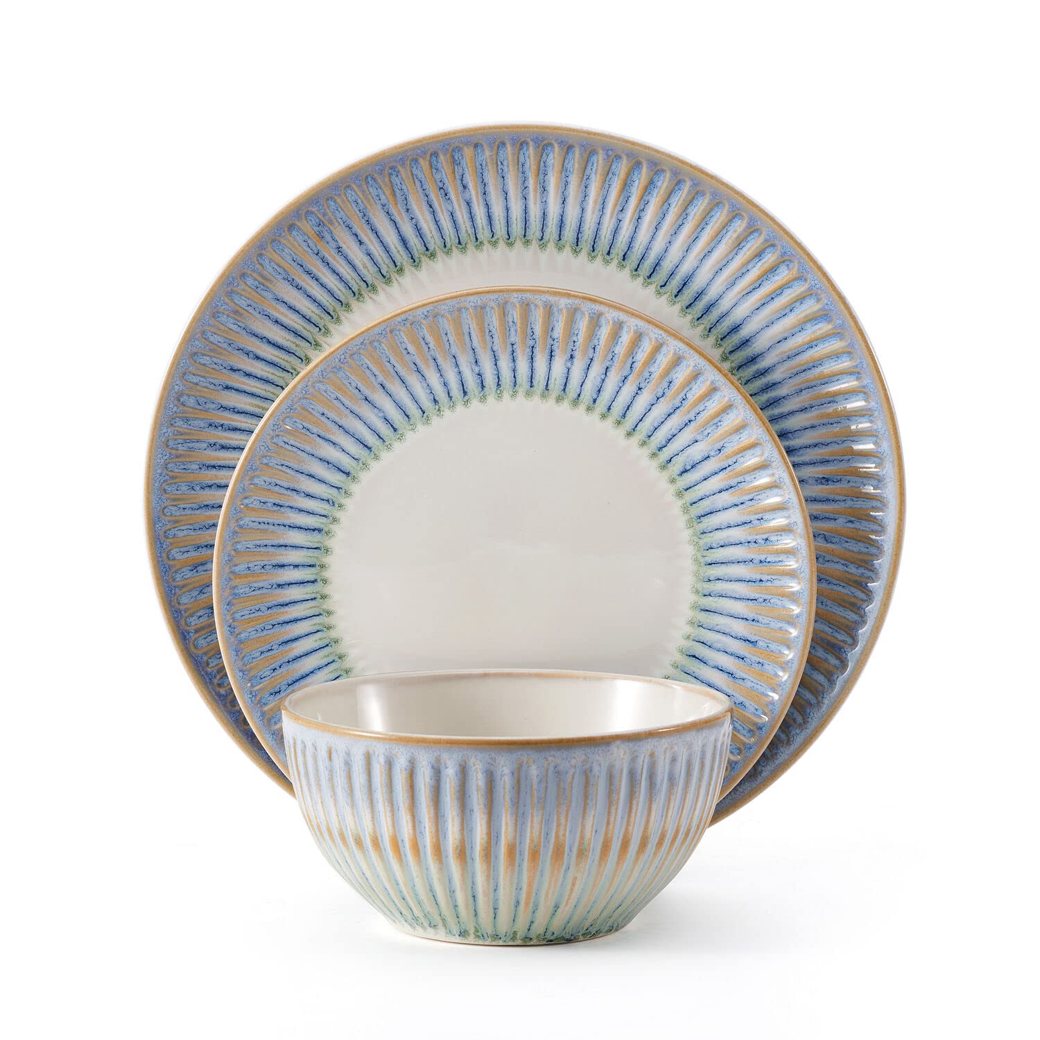 Pfaltzgraff Hensley Blue 12 Piece Dinnerware Set, Service For 4