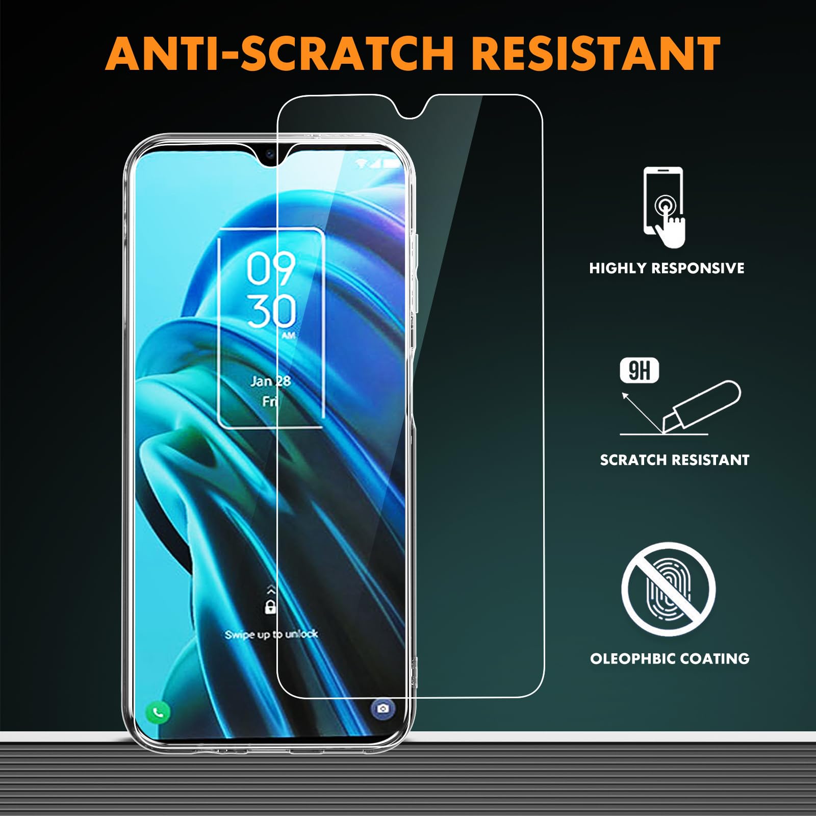 Oududianzi Case for TCL 30 XE with Screen Protector,Non-Yellowing Shockproof Bumper Protective Phone Cover, Anti-Scratch Soft TPU Back(Transparent)