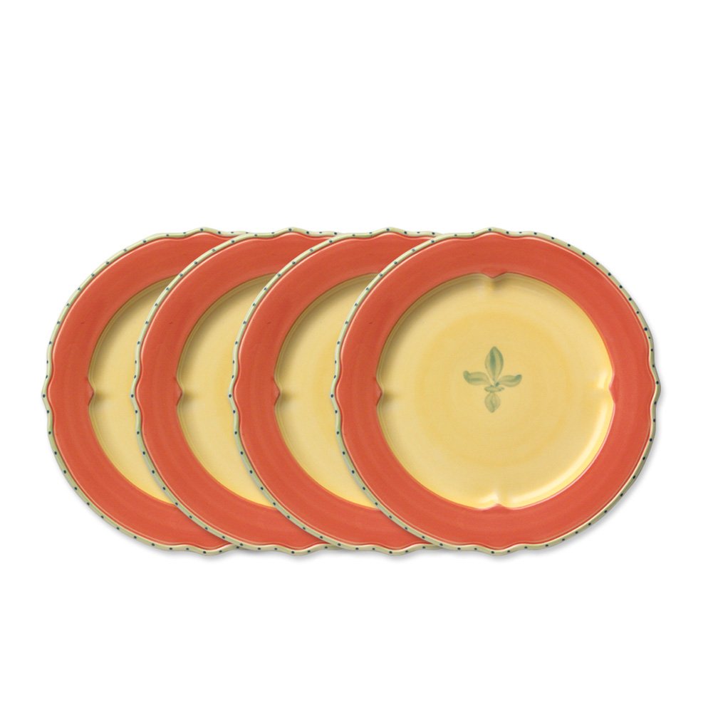 Pfaltzgraff Pistoulet Dinner Plate with Red Band (10-3/4-Inch, Set of 4)