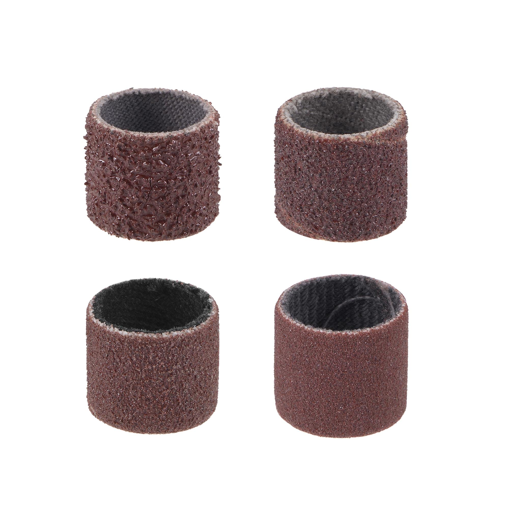 uxcell 1/2" x 1/2" Sanding Drum Set Sanding Sleeves Sandpaper Kit with Drum Mandrels for Rotary Tool 60/120/240/400 Grit 102pcs