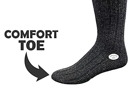 Sierra Socks Thick Hiking Wool Socks, Gift for Father (Charcoal, Large)