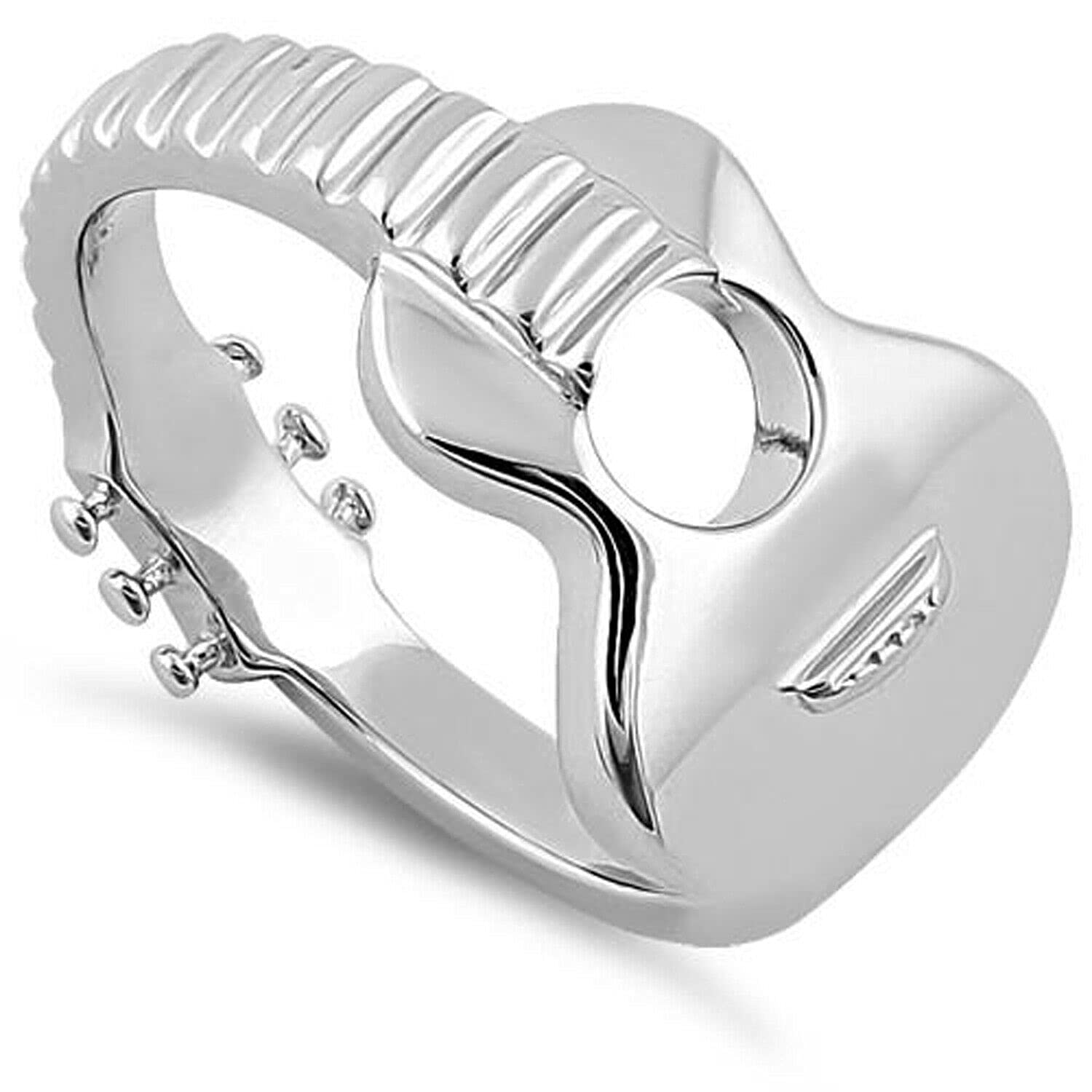 Sterling Silver 925 Guitar Ring Musical Instrument Band Ring Music Lover Jewelry (10)