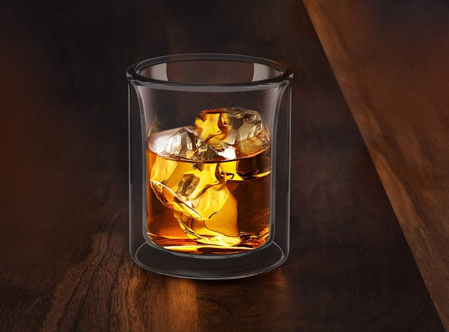 Sun's Tea (Set of 4) Strong Double Wall Glasses - 16oz Highball Beer Glasses and 9oz Old Fashioned Whiskey Glasses (Borosilicate Glass, Not Plastic)