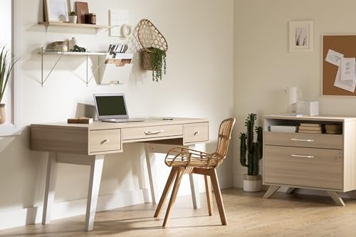 South Shore Helsy 2-Drawer File Cabinet, Lateral, Soft Elm and White