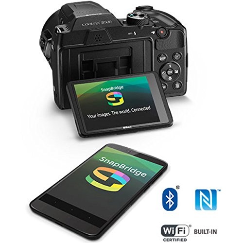 Nikon COOLPIX B500 16MP 40x Optical Zoom Digital Camera w/Built-in Wi-Fi NFC & Bluetooth (Red) + 16GB SDHC Accessory Bundle