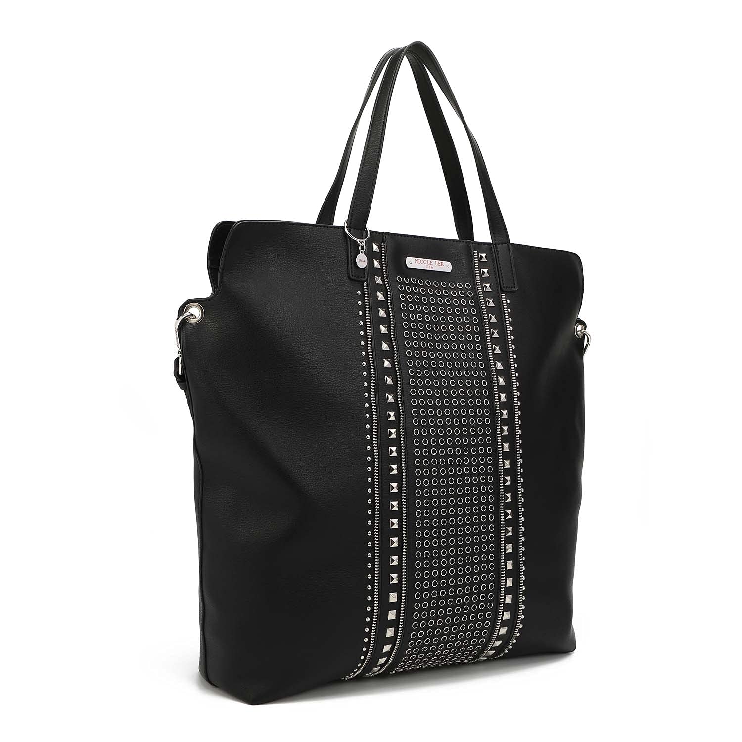 Nicole Lee Studded X-Large Tote (BLACK)
