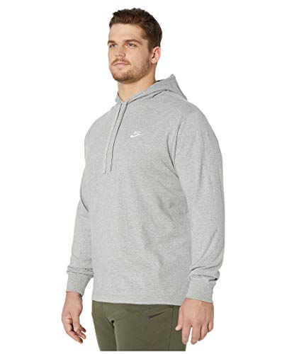 Nike Men's Sportswear Club Jersey Pullover Hoodie, Fleece Hoodies for Men, Dark Grey Heather/White, XL