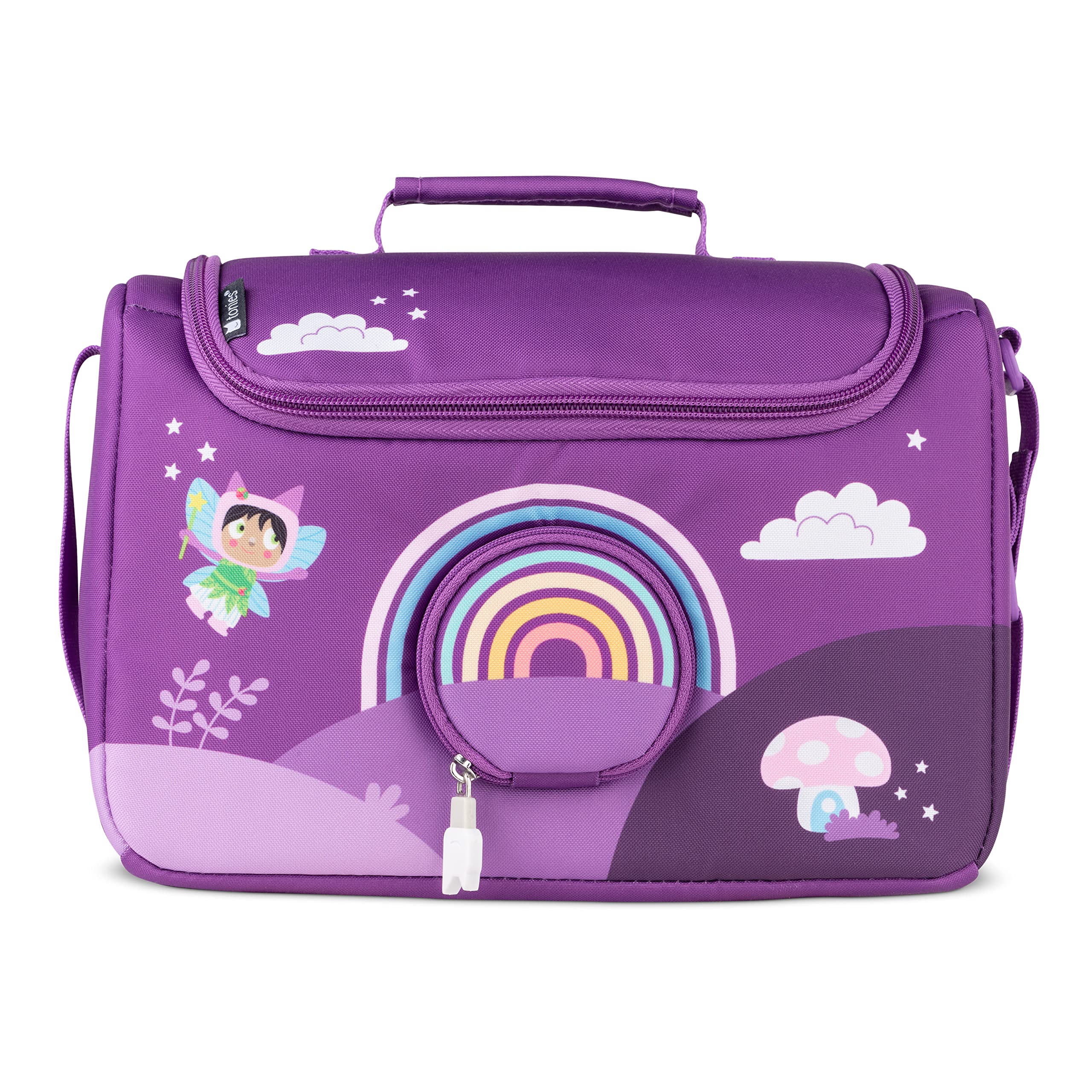 Tonies Listen & Play Bag - Secure Protection for your Toniebox, Headphones, Charging Station, and 6 Characters - Over the Rainbow