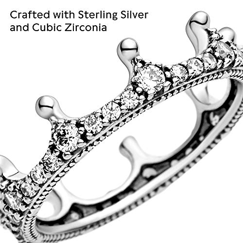 Pandora Jewelry Clear Sparkling Crown Cubic Zirconia Ring in Sterling Silver, Size 10.5, No Box