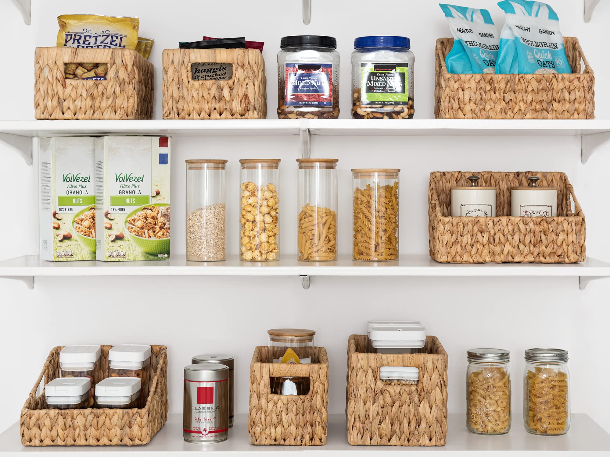 StorageWorks Wicker Baskets for Storage & 2-tier Water Hyacinth Storage Baskets