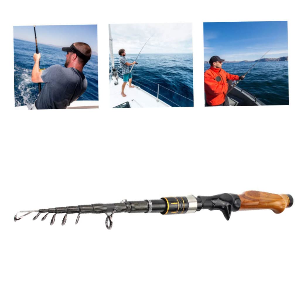 Telescopic Fishing Rod Carbon Casting Rod Carbon Fiber Portable Telescopic Fishing Pole 1.8m