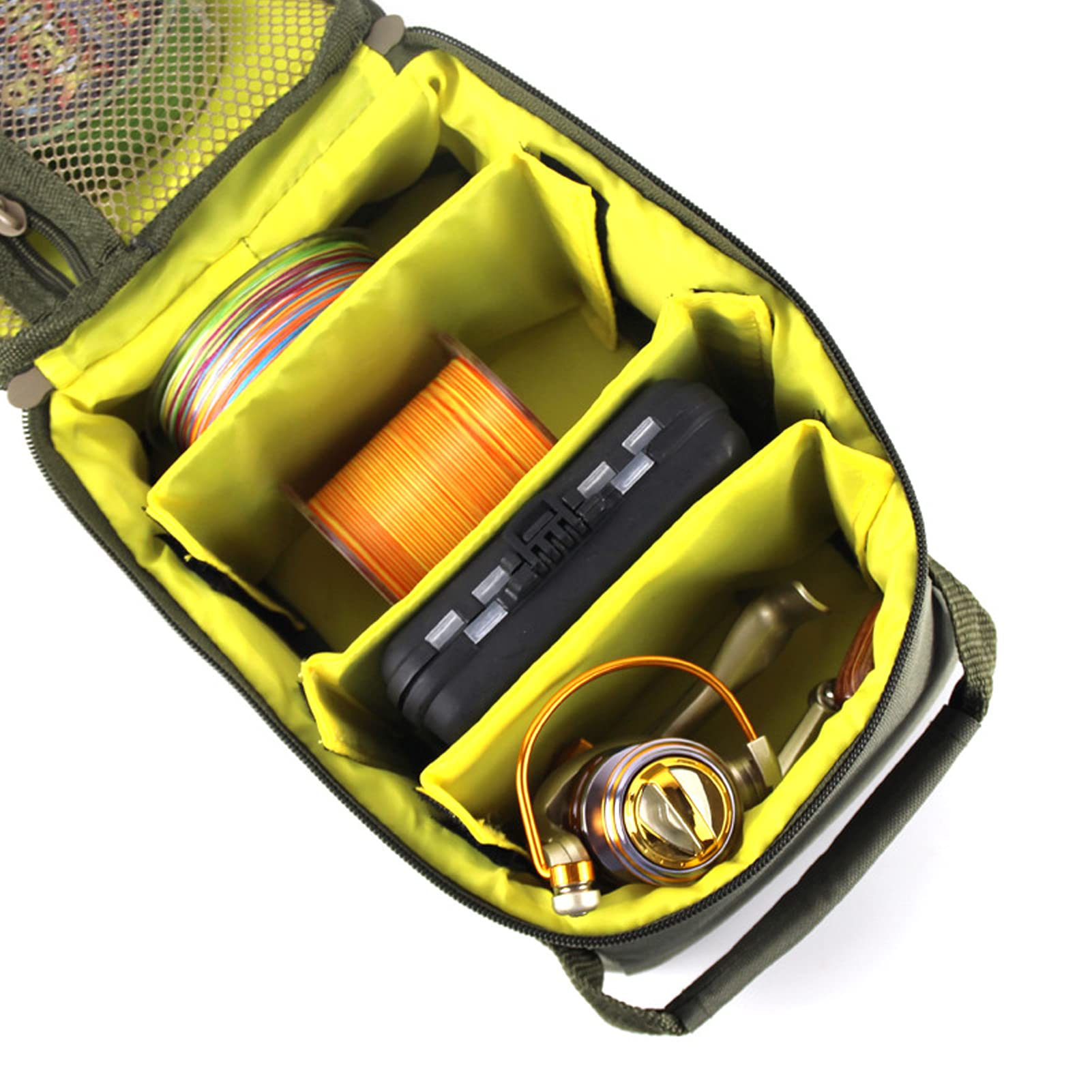Yeuipea Fishing Tackle Bag Lures,Polyester Large Capacity Fishing Tackle Bag Lures Hook Storage Handbag Fishing Accessory