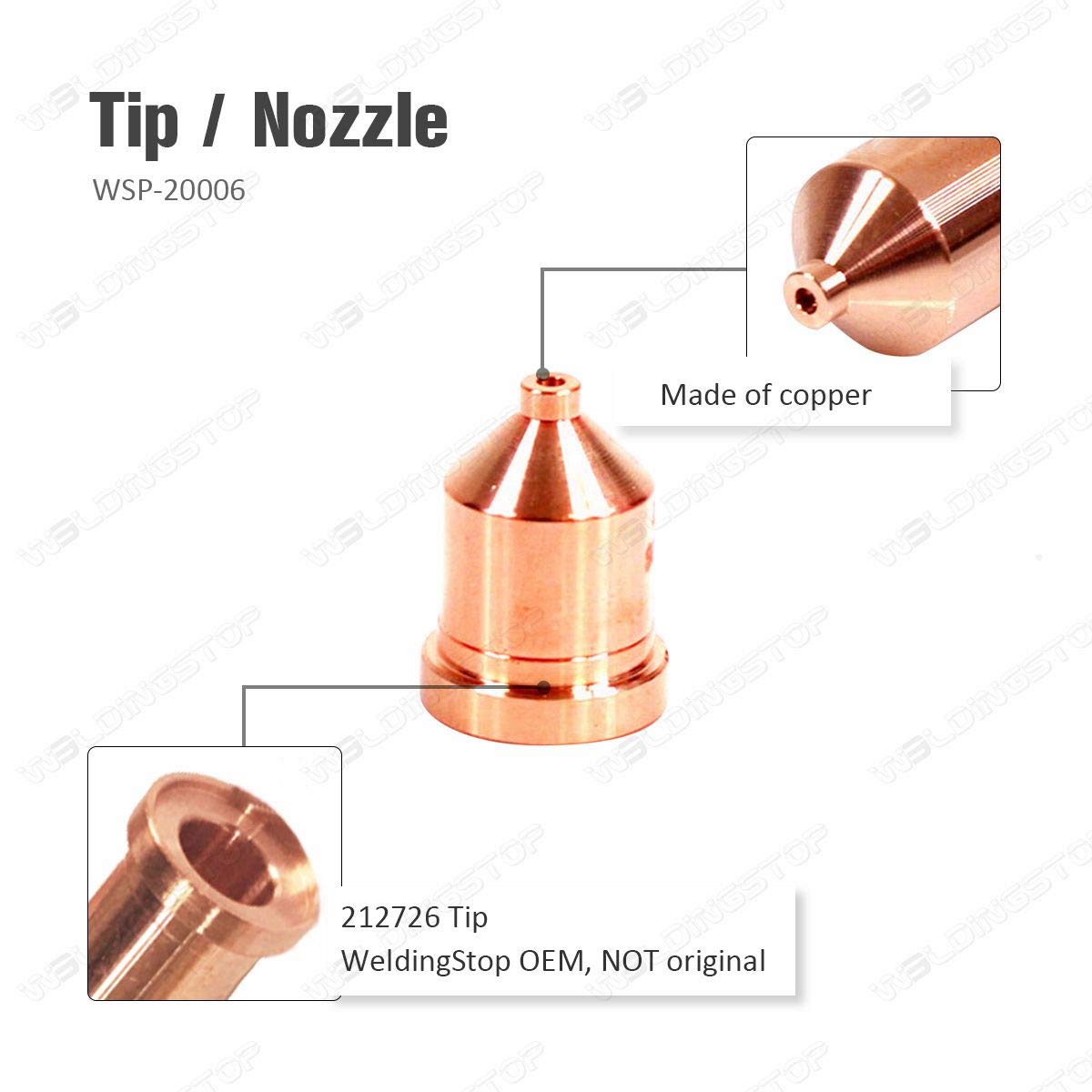 Plasma Cutting 212726 Tip Nozzle 212724 Electrode 212730 Shield Cap Fit Miller ICE-80CX Torch Qty-25