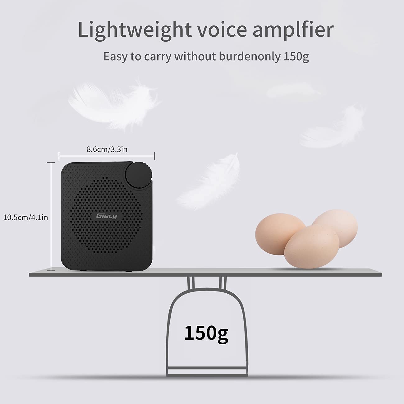 Portable Voice Amplifier for Teachers,Giecy Wireless Voice Amplifier Portable Voice Amplifiers Personal 1800mAh Rechargeable for Classroom Meetings