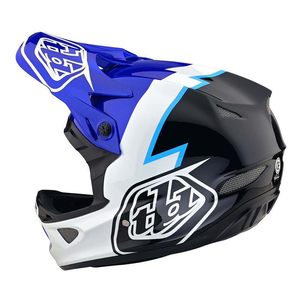 Troy Lee Designs Downhill D3 Fiberlite Volt Full Face Bicycle Helmet for Max Ventilation Lightweight MIPS EPP EPS Racing Downhill BMX MTB DH - Adult Mens Womens Unisex (Blue, SM)
