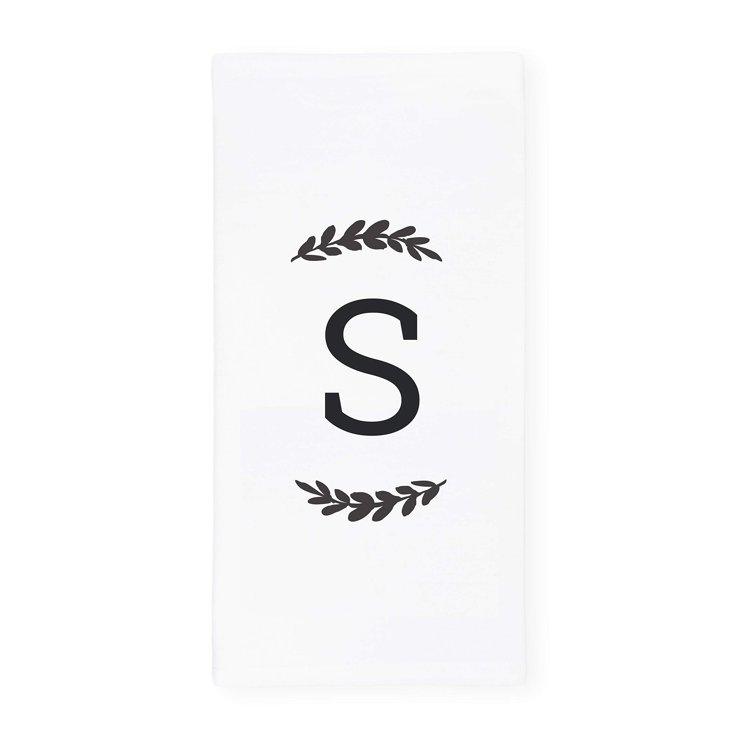 The Cotton & Canvas Co. Personalized Single Monogram Initial S Soft Absorbent Kitchen Tea Towel, Flour Sack Towel, Dish Cloth