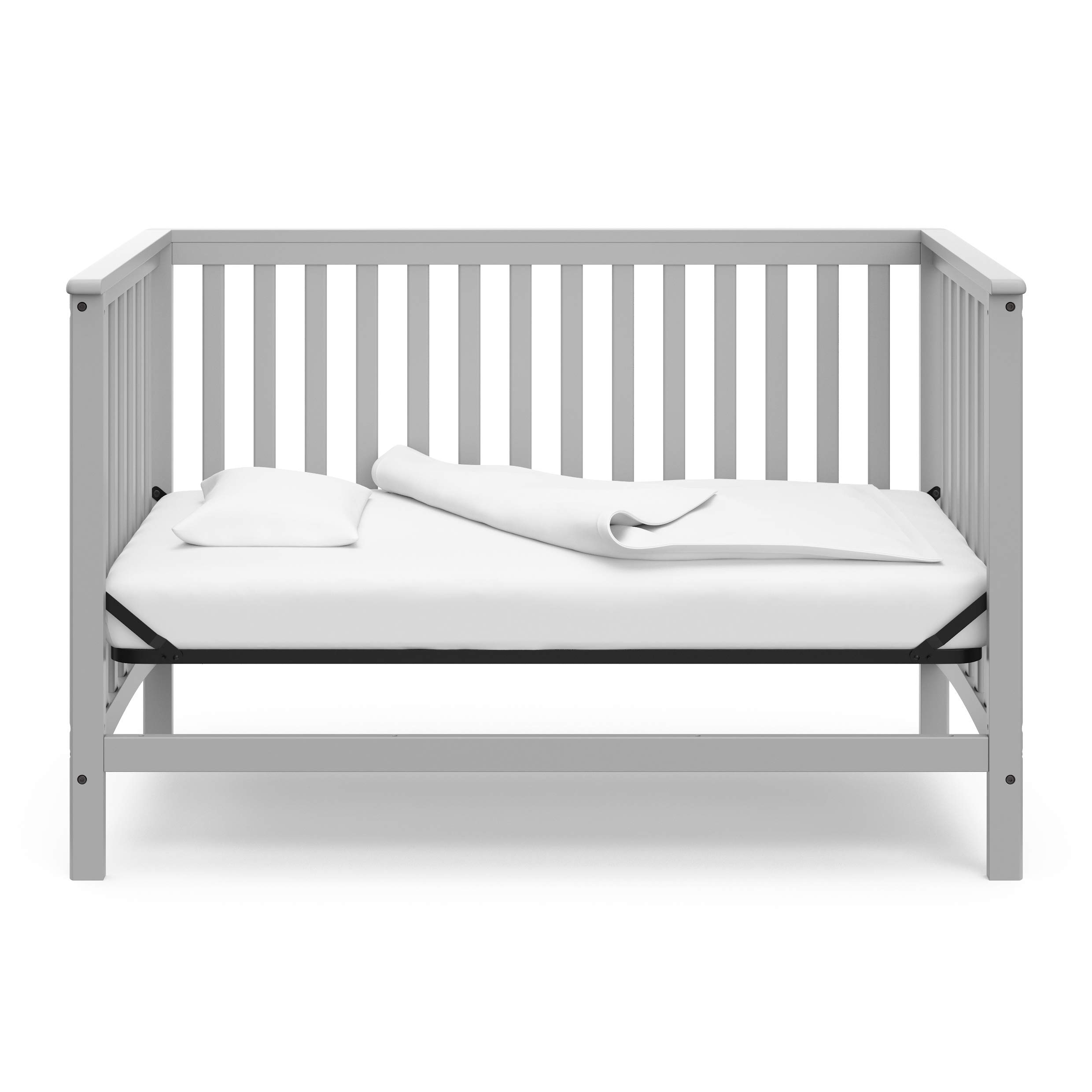 Storkcraft Hillcrest 4-in-1 Convertible Crib (Black) - Converts to Daybed, Toddler Bed, and Full-Size Bed, Fits Standard Full-Size Crib Mattress, Adjustable Mattress Support Base