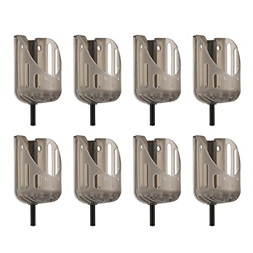 Yeuipea Fishing Feeder Cage, 8Pcs PE Plastic Portable Spring Fishing Feeder Lure Bait Cage Tackle Accessories with Weight(S)