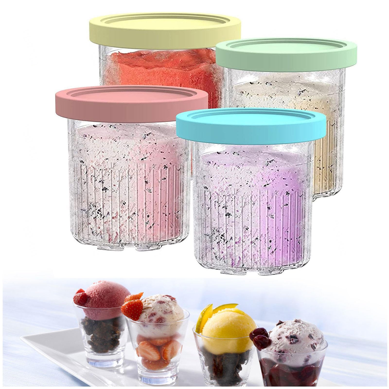 RAYPUR Creami Containers, for Ninja Creami Ice Cream Maker Pints,24 OZ Ice Cream Pints Bpa-Free,Dishwasher Safe for NC500 NC501 Series Ice Cream Maker