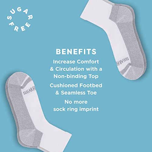 Sugar Free Sox Active-Fit 3 Pack Cushioned Ankle Mens Non-binding Comfort Socks (L, Assorted)