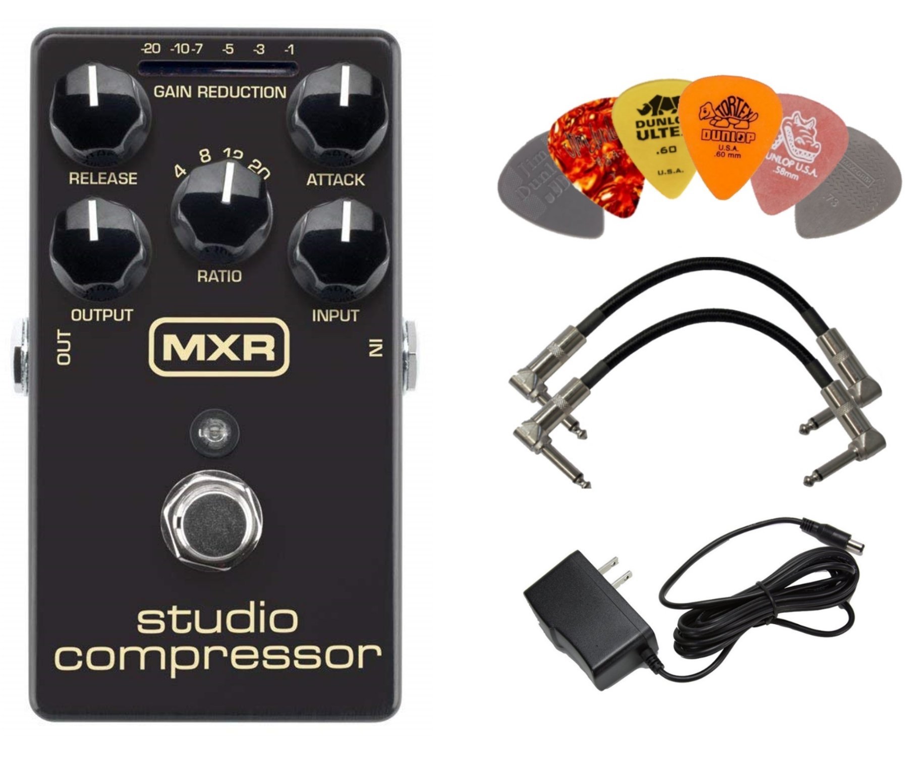 MXR M76 Studio Compressor Analog Guitar Effect Pedal + Cables